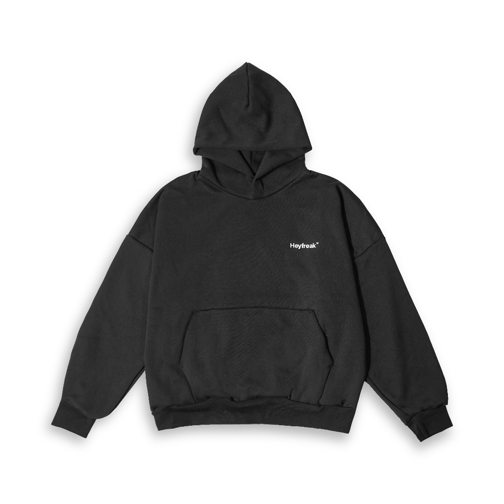 Heyfreak Hoodie Boxy Basic Logo Black | Shopee Malaysia