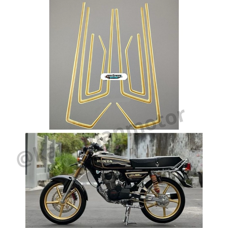 Striping Polet Sticker for honda gl 100 gold Worm gl100 1982 82 list of ...