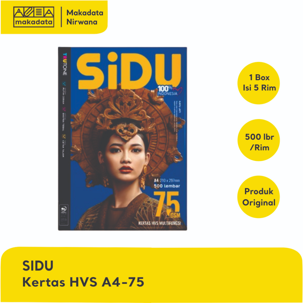 Sidu PAPER HVS/PRINT/PHOTO COPY A4-75 (1 RIM) | Shopee Malaysia