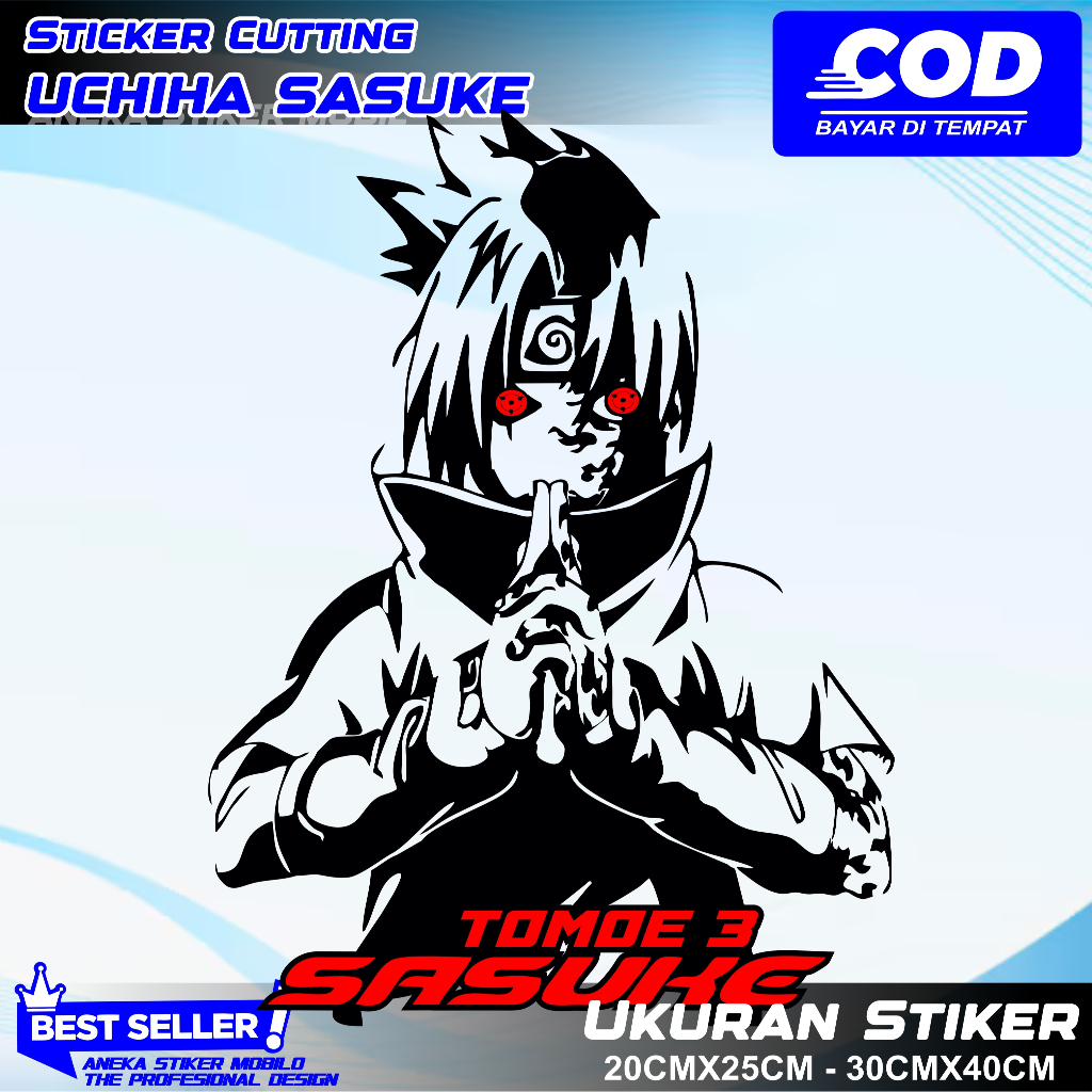 Uchiha Sasuke Sticker Sasuke Sharingan Tomoe 3 Universal Cutting ...