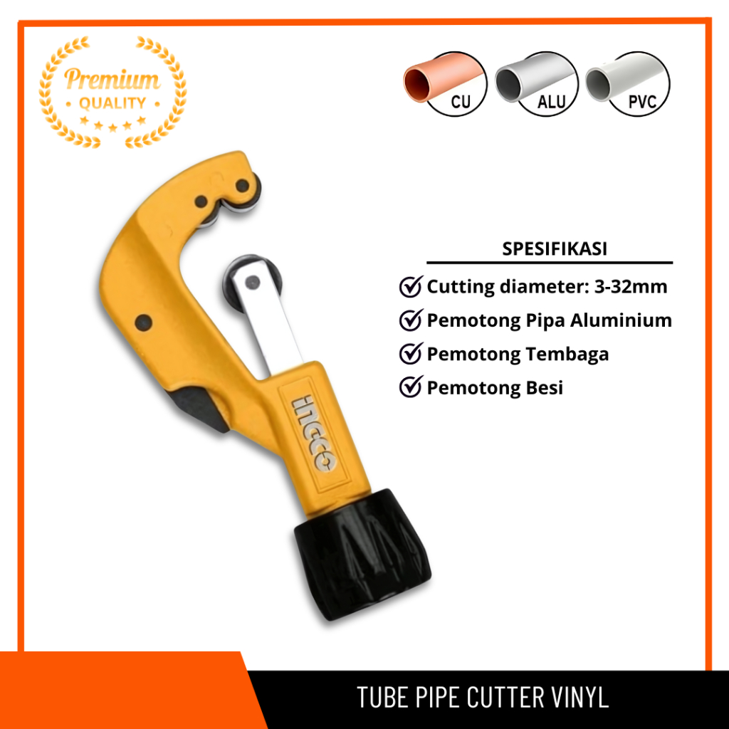 Ingco HPC0232 Tube Pipe Cutter Vinyl 3-32 mm Wheel Model PVC Pipe ...