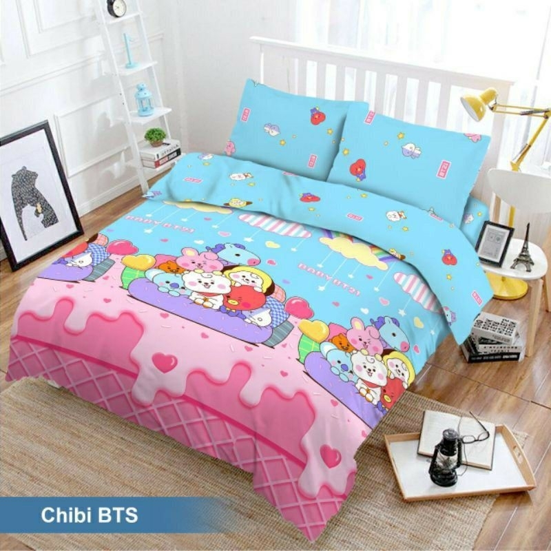 Cute BT21 BTS ARMY MOTIF BED SHEETS FREE SARBAN AND SARGUL | Shopee ...
