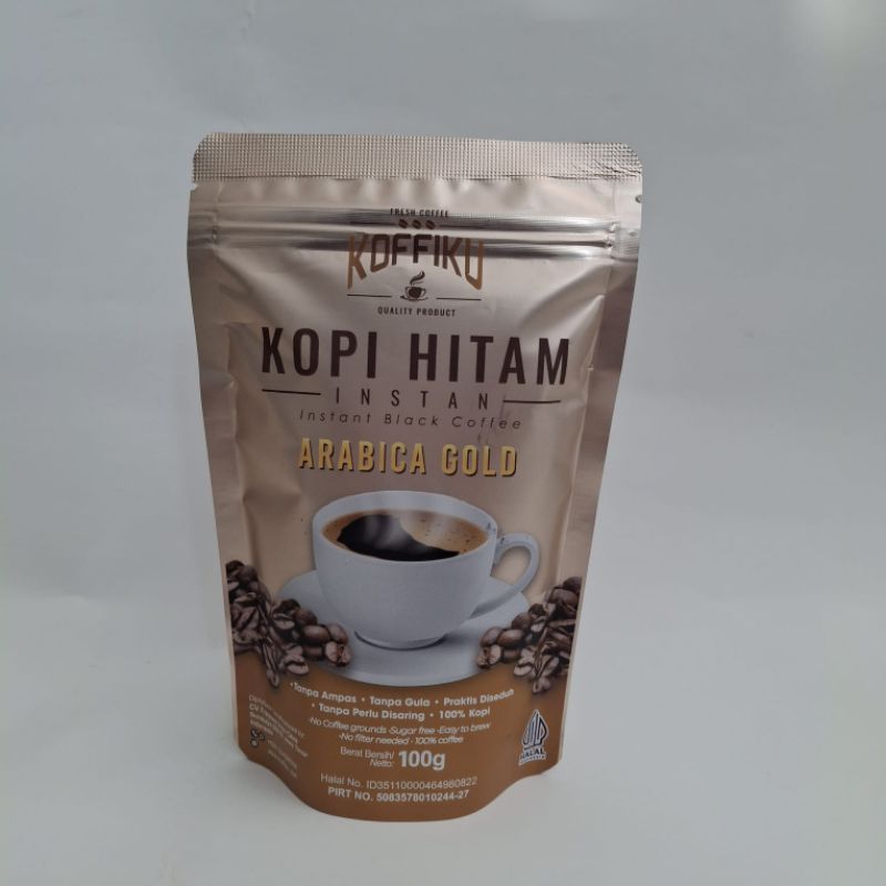 HITAM Koffiku Arabica Gold black coffee without grounds, 100 gram ...