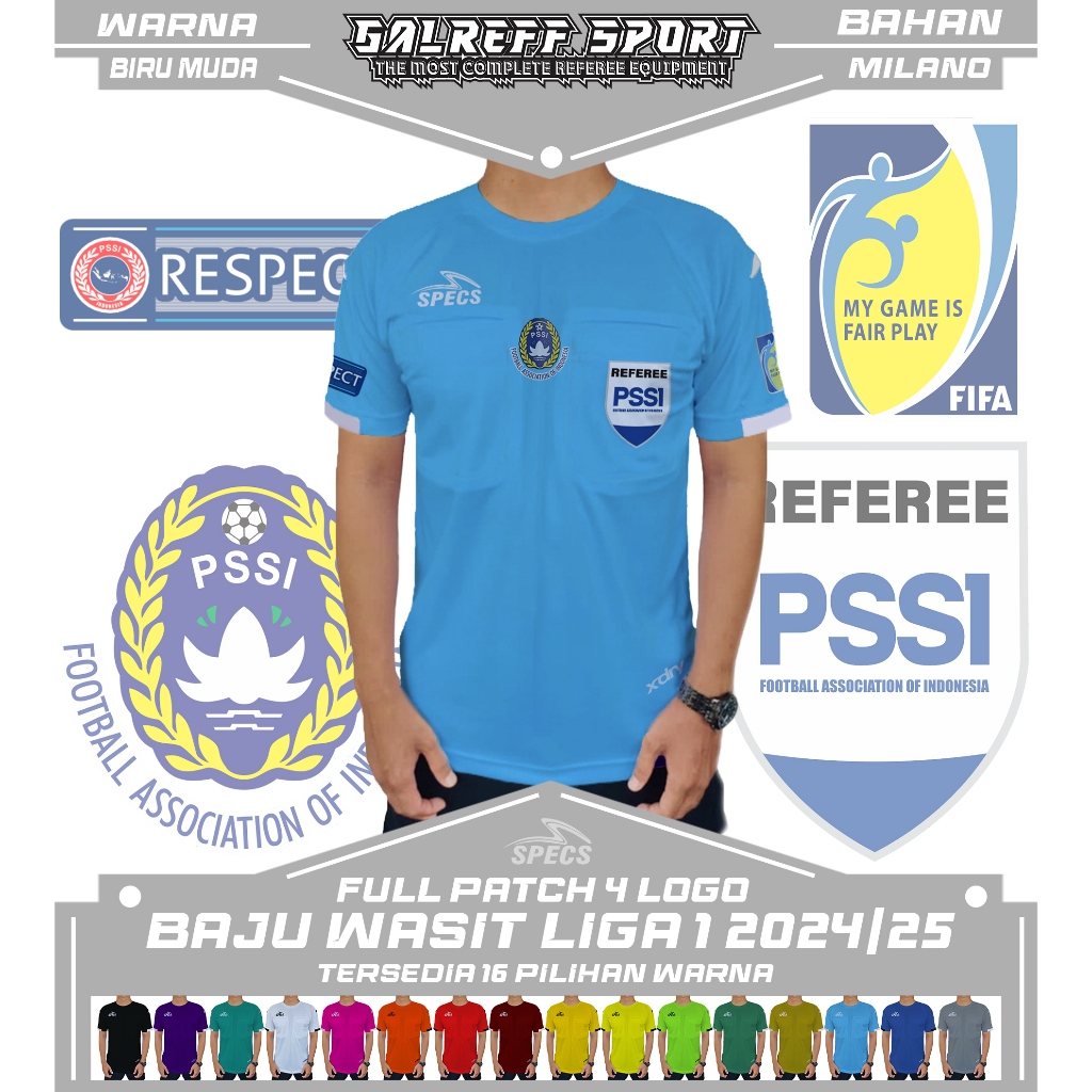 Referee Shirt FULL PATCH 4 LOGO - SPECS Liga 1 2024/25 (16 COLORS ...