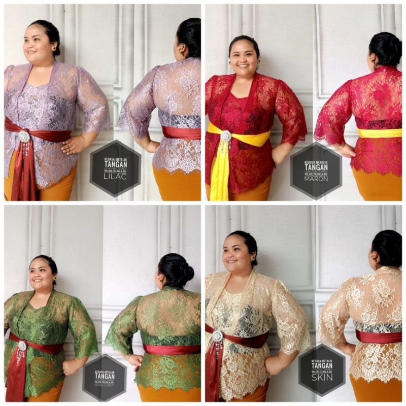Jumbo Glossy Metallic Kebaya with Bell Hands | Shopee Malaysia