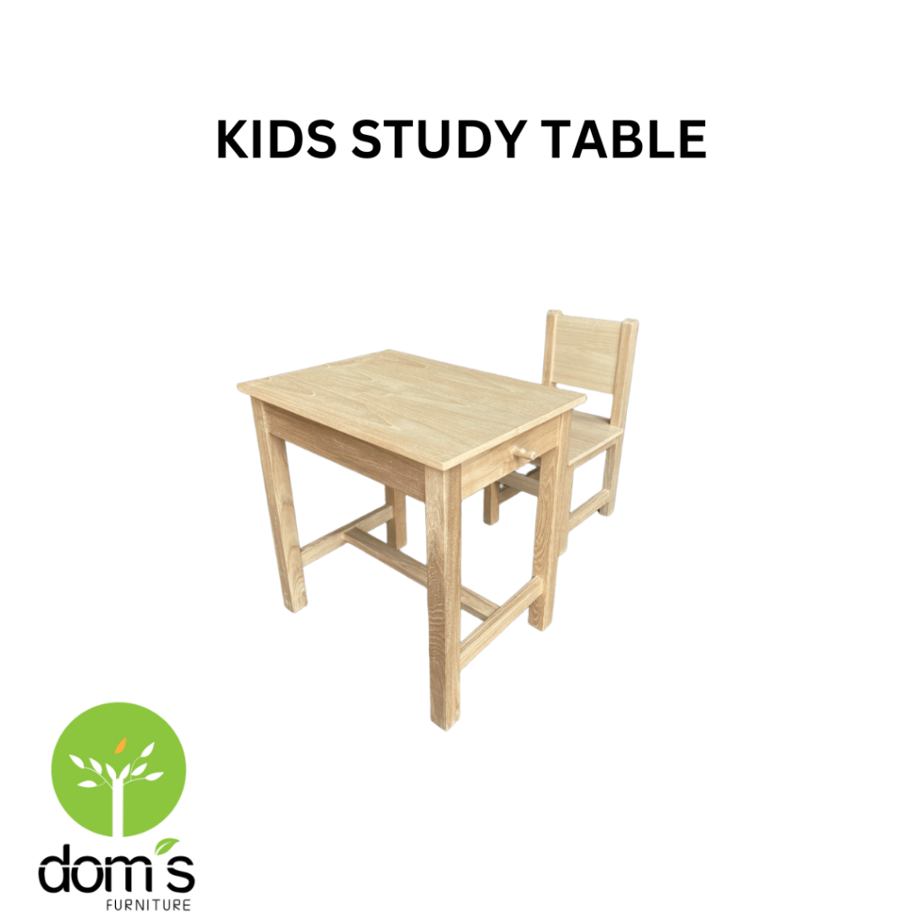 KAYU Dom's Kids Study Table/Children's Study Table Set Natural Solid ...