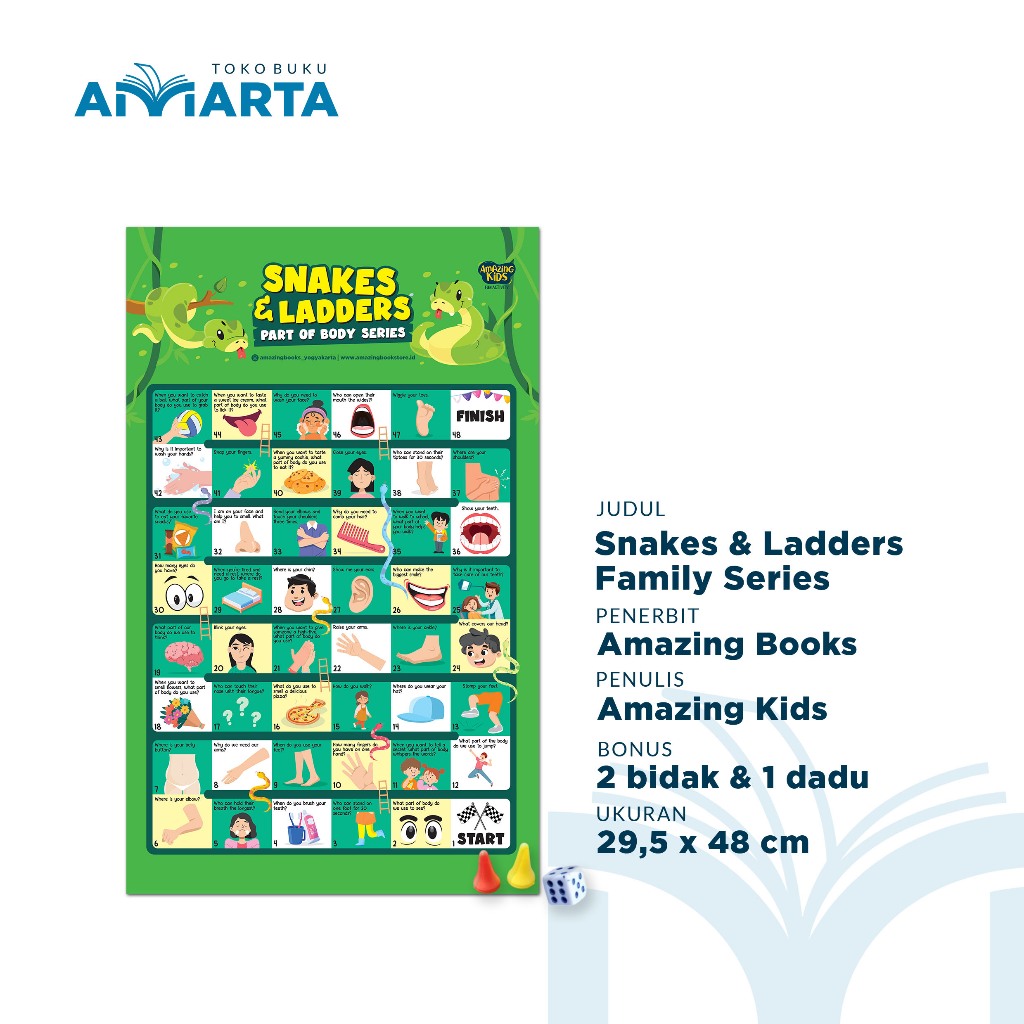 Educational Snakes and Ladders - Snakes and Ladders Part Of Body Series ...