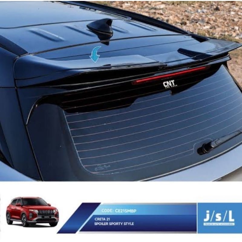PUTIH HITAM Hyundai CRETA 2021 2022 2023 2024 2025 Upper Wing SPOILER ...