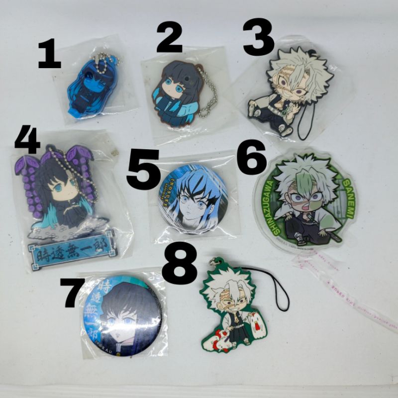Original japan merch badge rubber keychain demon slayer sanemi muichiro ...