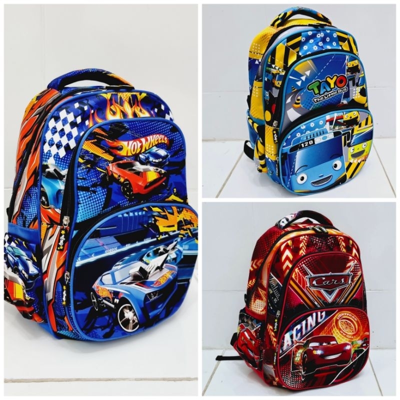 HOTWHEELS - CARS - TAYO - THOMAS TRAIN School Backpack size. 12" - 15 ...