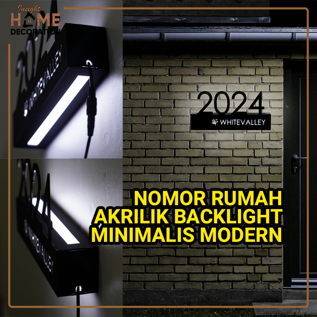Modern Minimalist Backlight Acrylic House Numbers | Shopee Malaysia