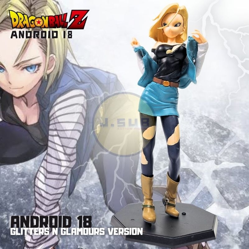 Android Action Figure 18 Statue Dragonball DBZ Torn Clothes Glitter n ...