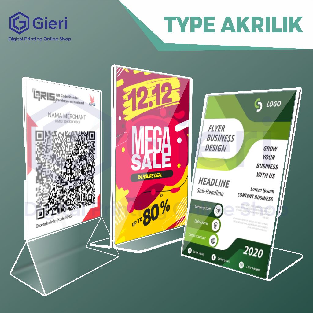 Gieri - ACRYLIC / QRIS / STAND QRIS A6 / BROSUR DISPLAY A6 | Shopee ...