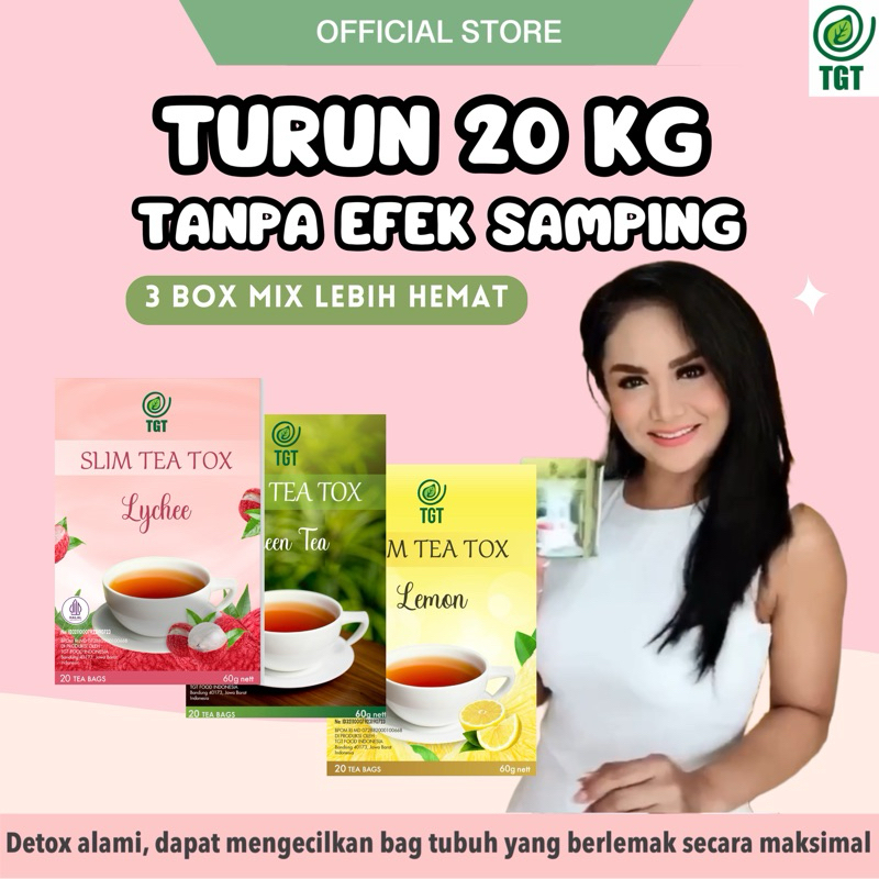 Tgt SLIM TEA Package 3box MIX ORI LEMON And NATURAL HERBAL Slimming ...
