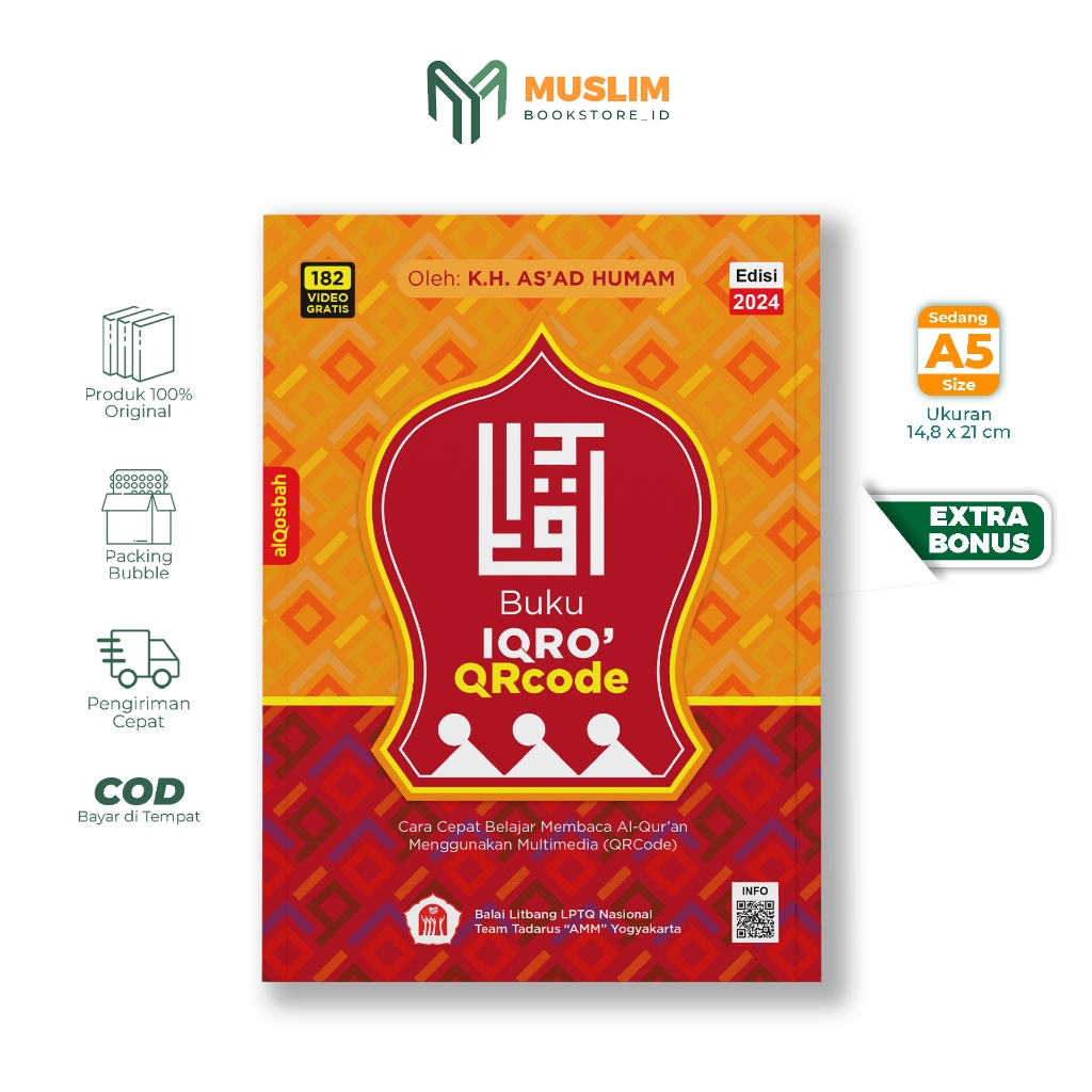 [ORIGINAL Volumes 1-6] IQRO CHILDREN MILLENIAL COLORED QR CODE ALQOSBAH ...