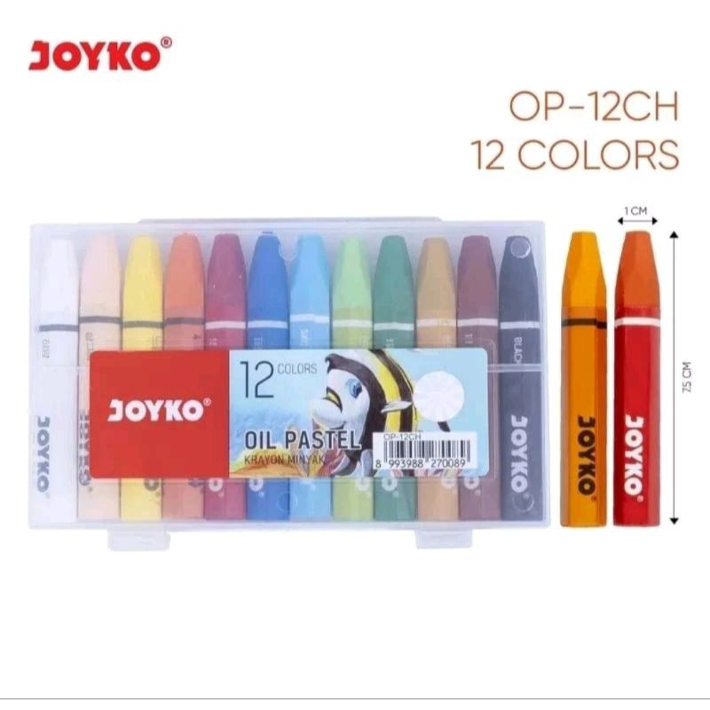 Joyko OP-12CH 12 Color Oil Pastel Crayons Contains 12 Colors | Shopee ...