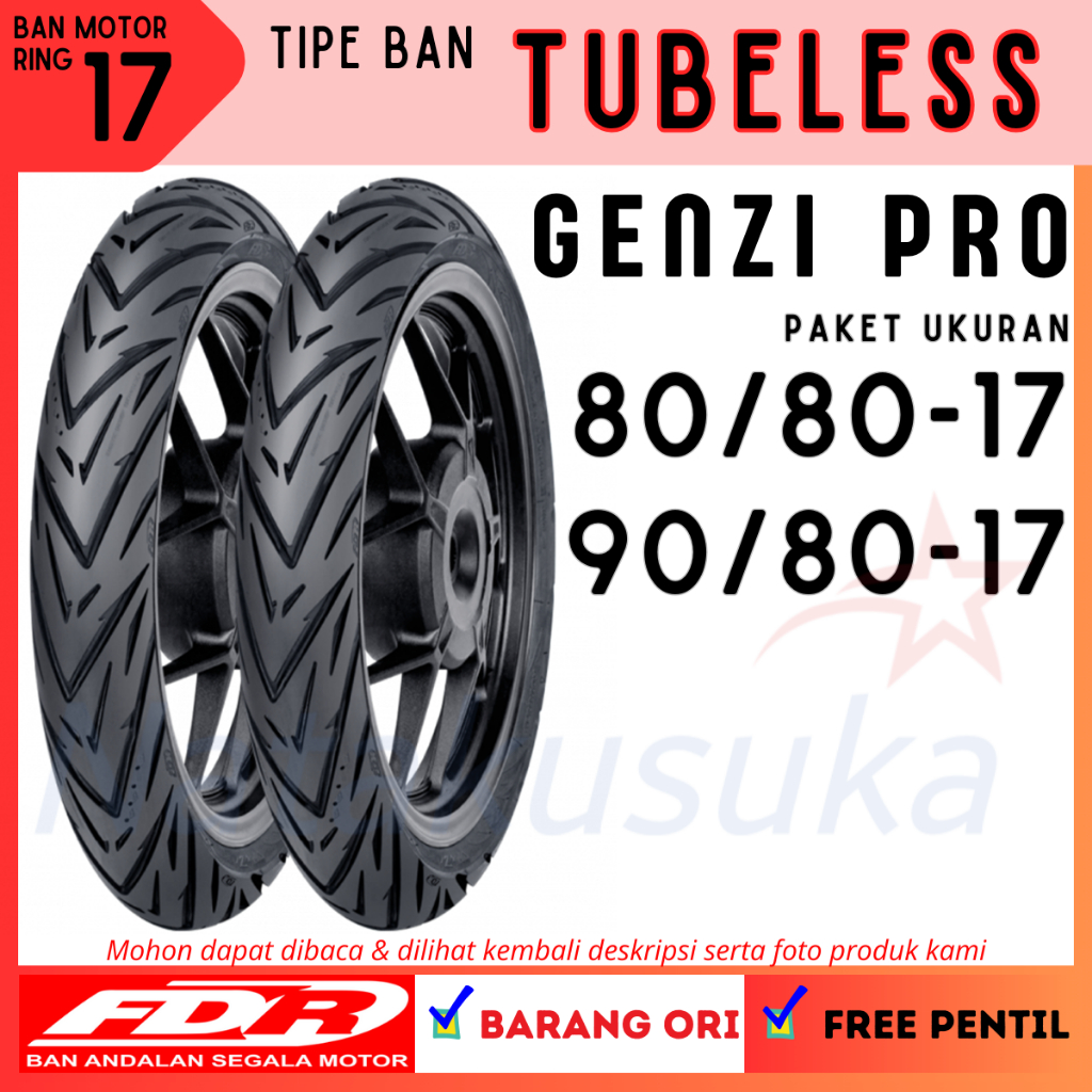 [Save Package] FDR Genzi Pro 80/80 & 90/80-17 Tubeless (TL) | Shopee ...