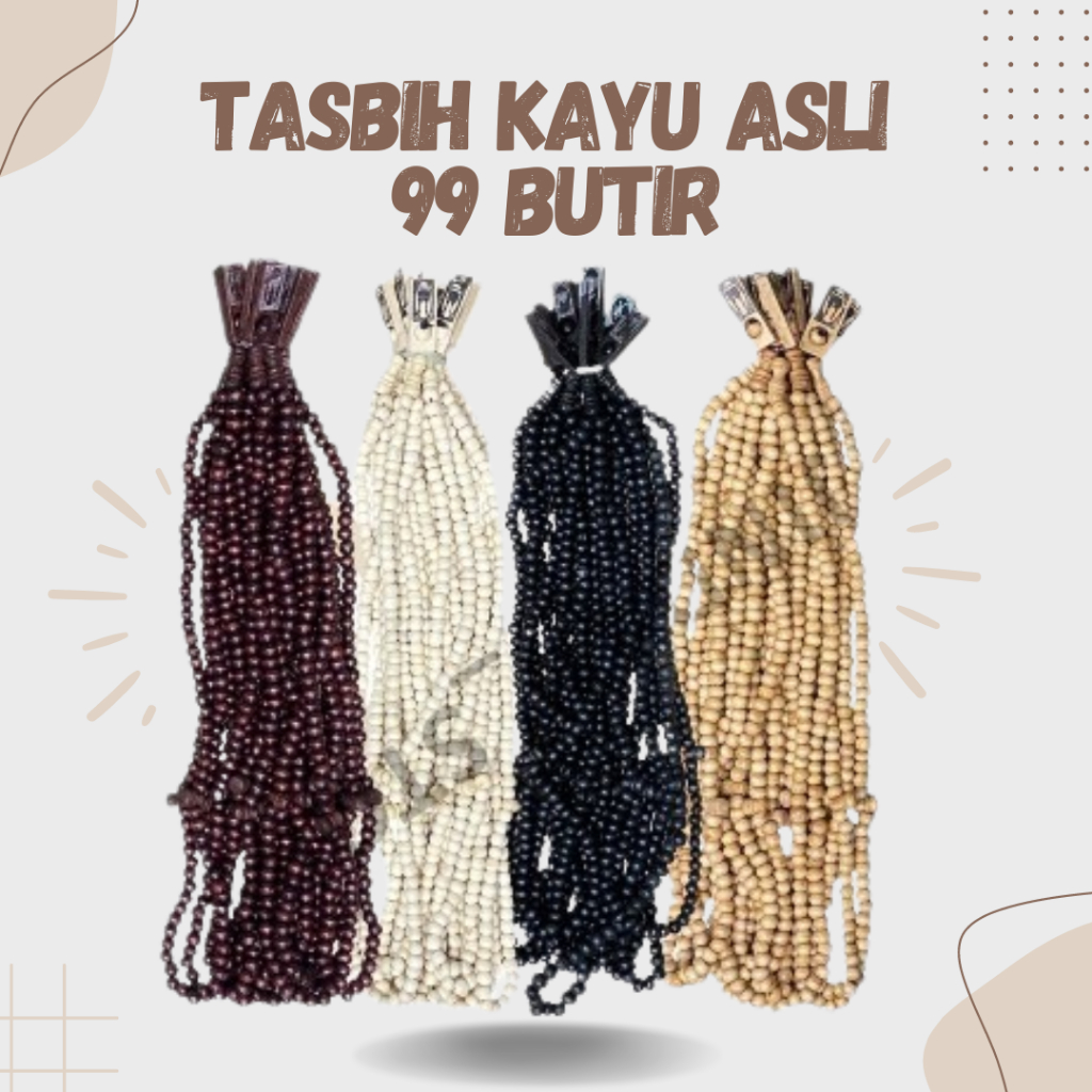 KAYU Wooden tasbih tasbih Remembrance tasbih 99 Points Of Umrah tasbih ...