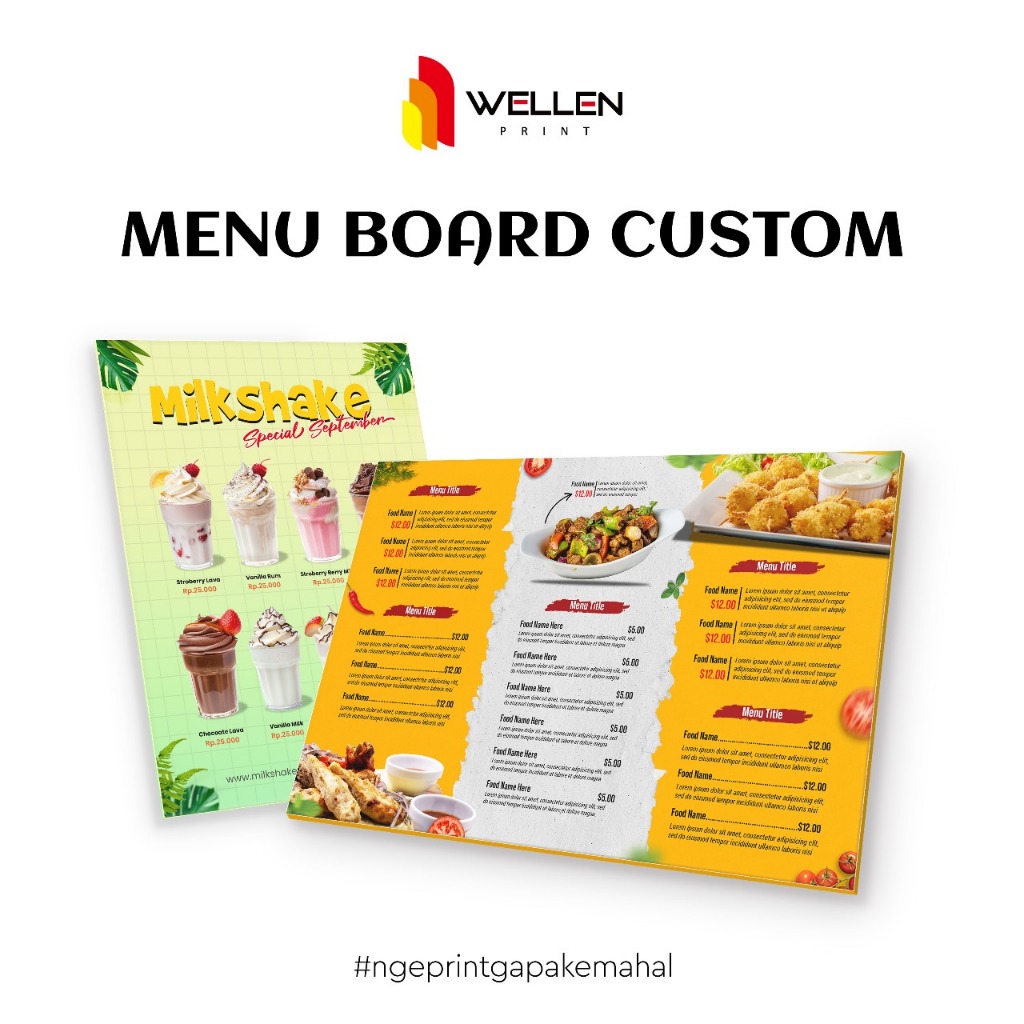 WELLEN PRINT – Print Custom Menu Boards / Print A3 Hard Cover Menu ...