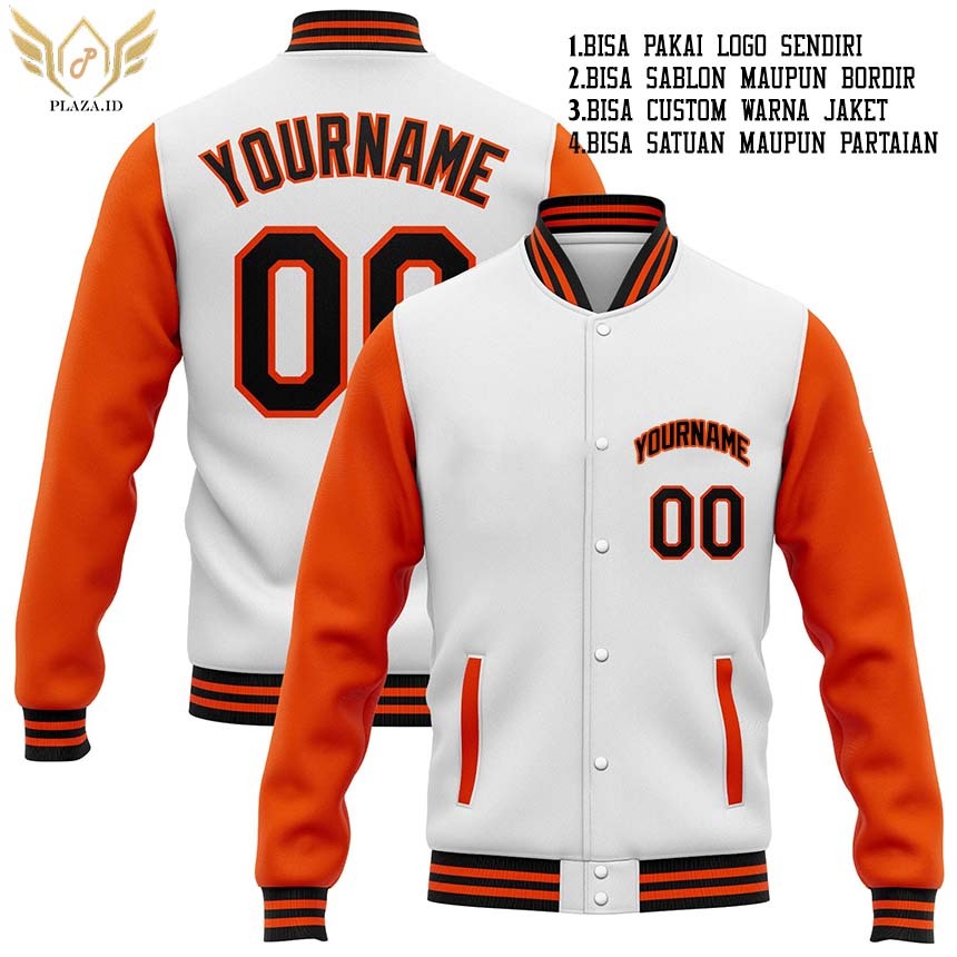 PUTIH Varsity BOMBER Jacket CUSTOM Front Back. VARSITY Jacket CUSTOM S ...