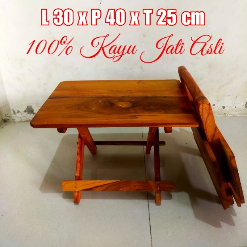KAYU 100% Original Teak Wood Folding Study Table 30x40x25 cm | Shopee ...