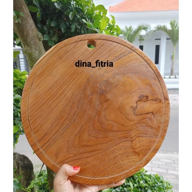 KAYU Teak Wood 30cm Round Cutting Board | Shopee Malaysia