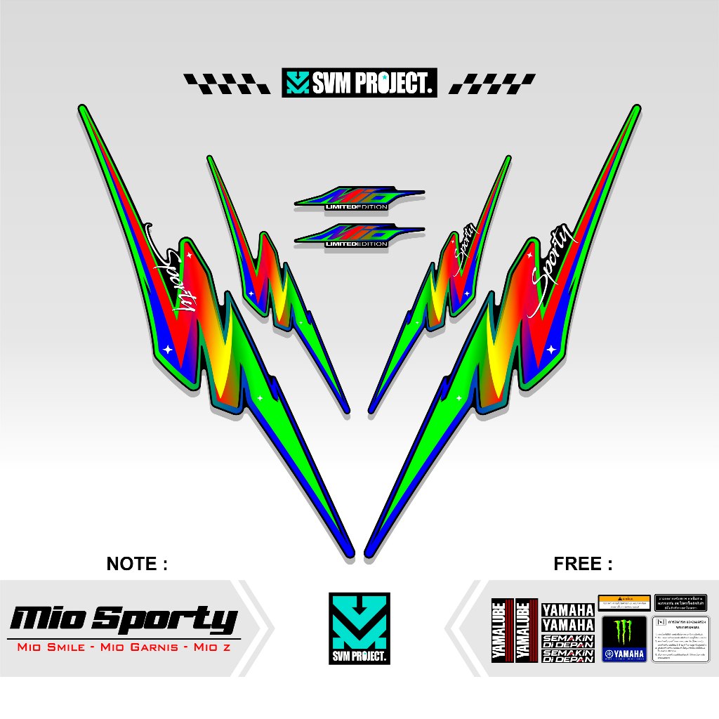 Mio SPORTY STRIPING MOTIF 14 / STAR M STARS / MIO LAMA SMILE GARNIS ...