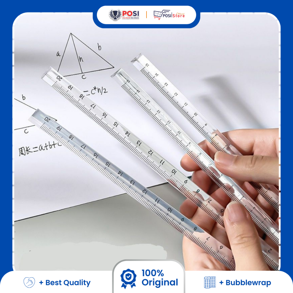 Triangel Shape Crystal Prism Ruler Transparent Triangle Shape 15 & 20 ...