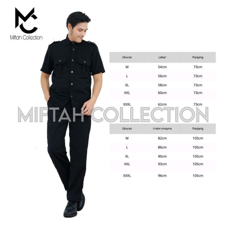 HITAM Safari security uniform, security guard, driver's work wear, dark ...