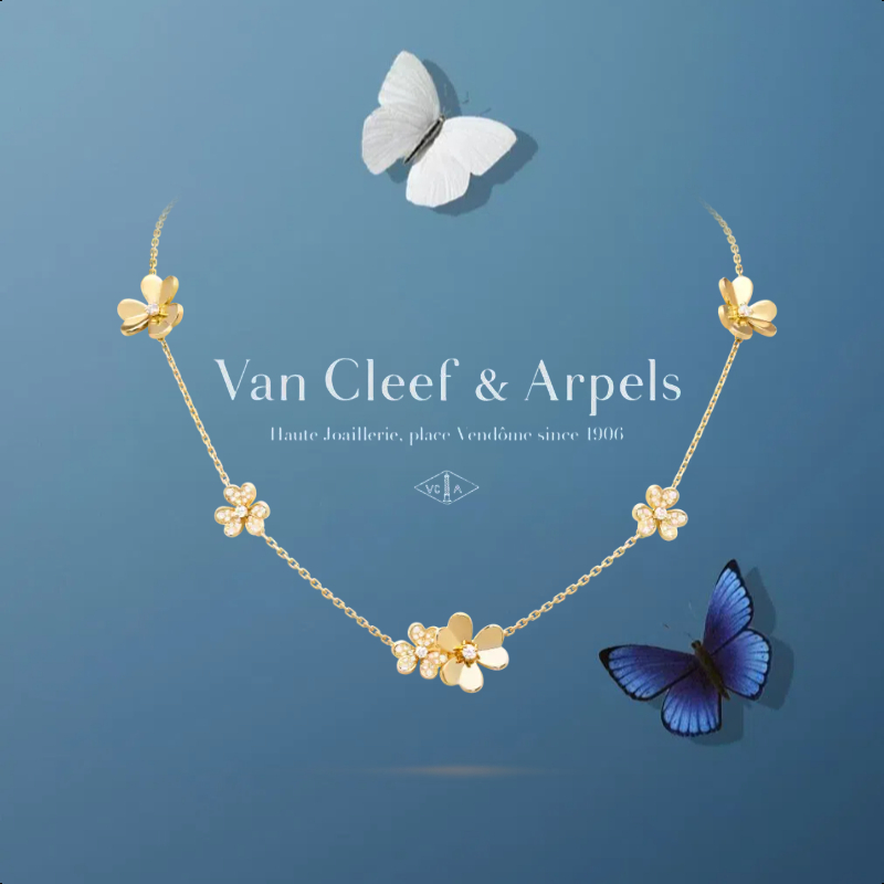 Van Cleef & Arpels Genuine Gold Necklace New Fashion Women's Necklace ...