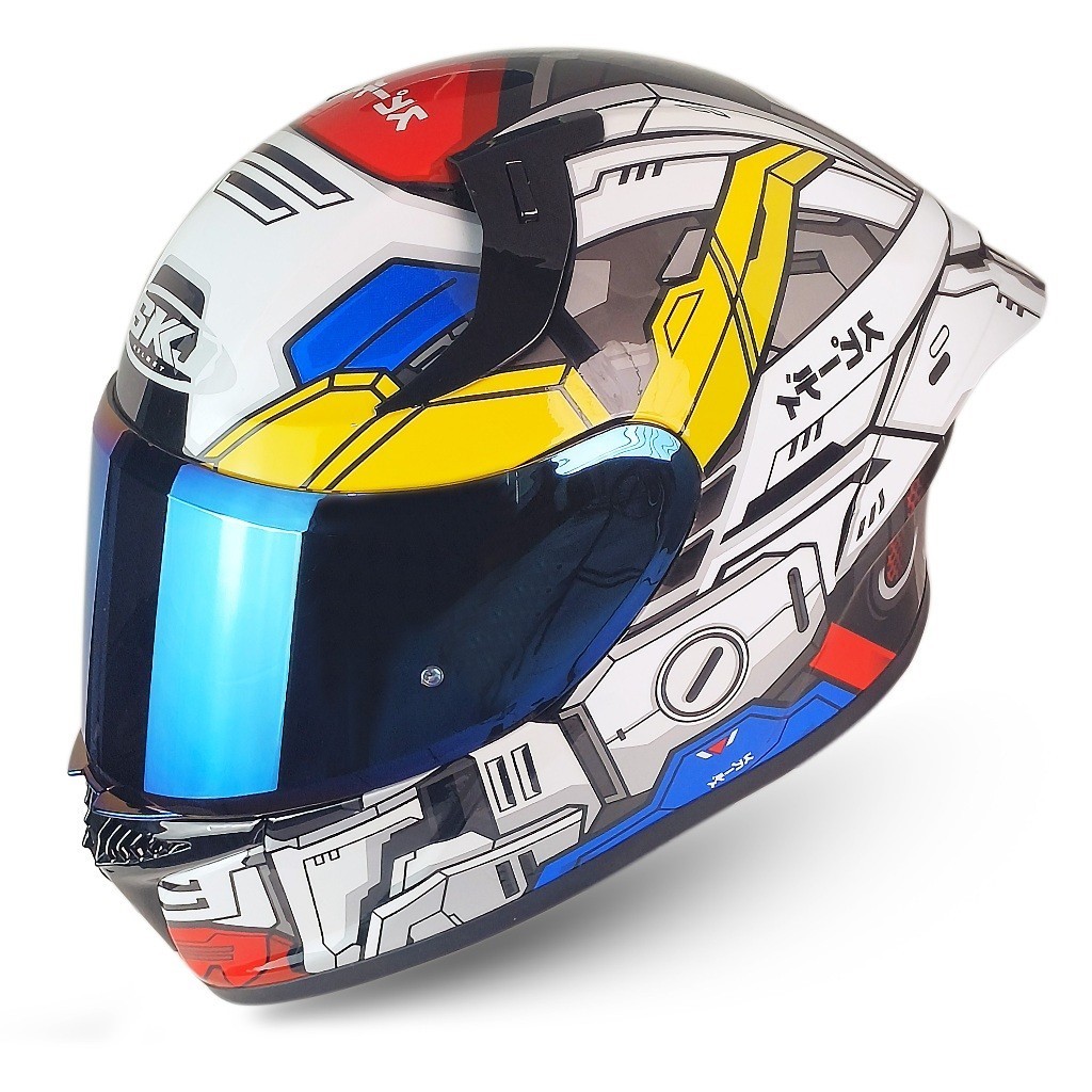 Full Face Helmet | Skj FALCON Motif X GUNDAM Visor Blue | Premium ...