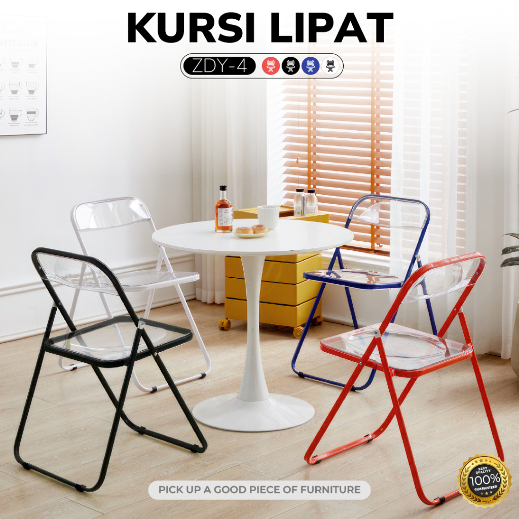 Transparent Folding Chair, Acrylic Material, Minimalist Folding Chair ...