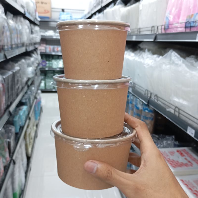 Thick BROWN PAPER BOWL / KRAFT BRAND PAPER BOWL CONTENTS 25PCS | Shopee ...