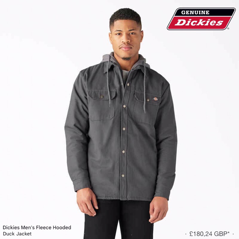 Genuine Dickies Mens Fleece Hooded Duck Jacket (Grey) | Shopee Malaysia