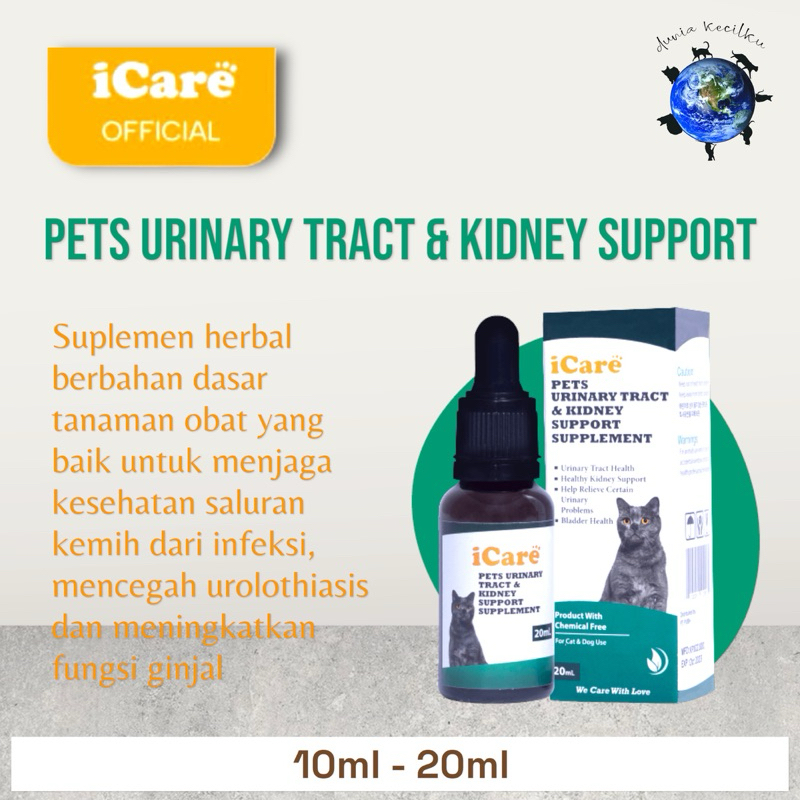 I Care - Icaee Pets Urinary Tract & Kidney Support Overcome Hard To Pee/Urinary Cat Dog (20Ml ...