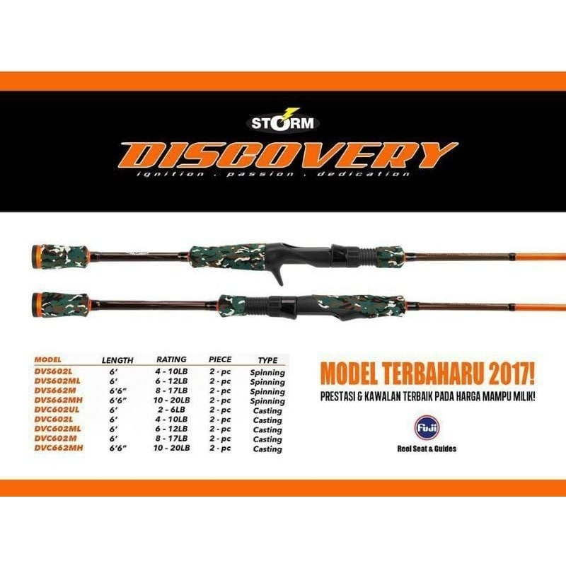 Storm ROD DISCOVERY BC & SPINNING FUJI FREE PACKING | Shopee Malaysia