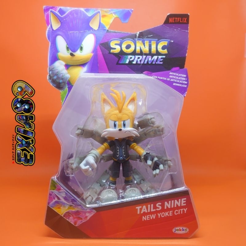 Sonic Prime 5-Inch Articulated Action Figure - Tails Nine New Yoke City ...