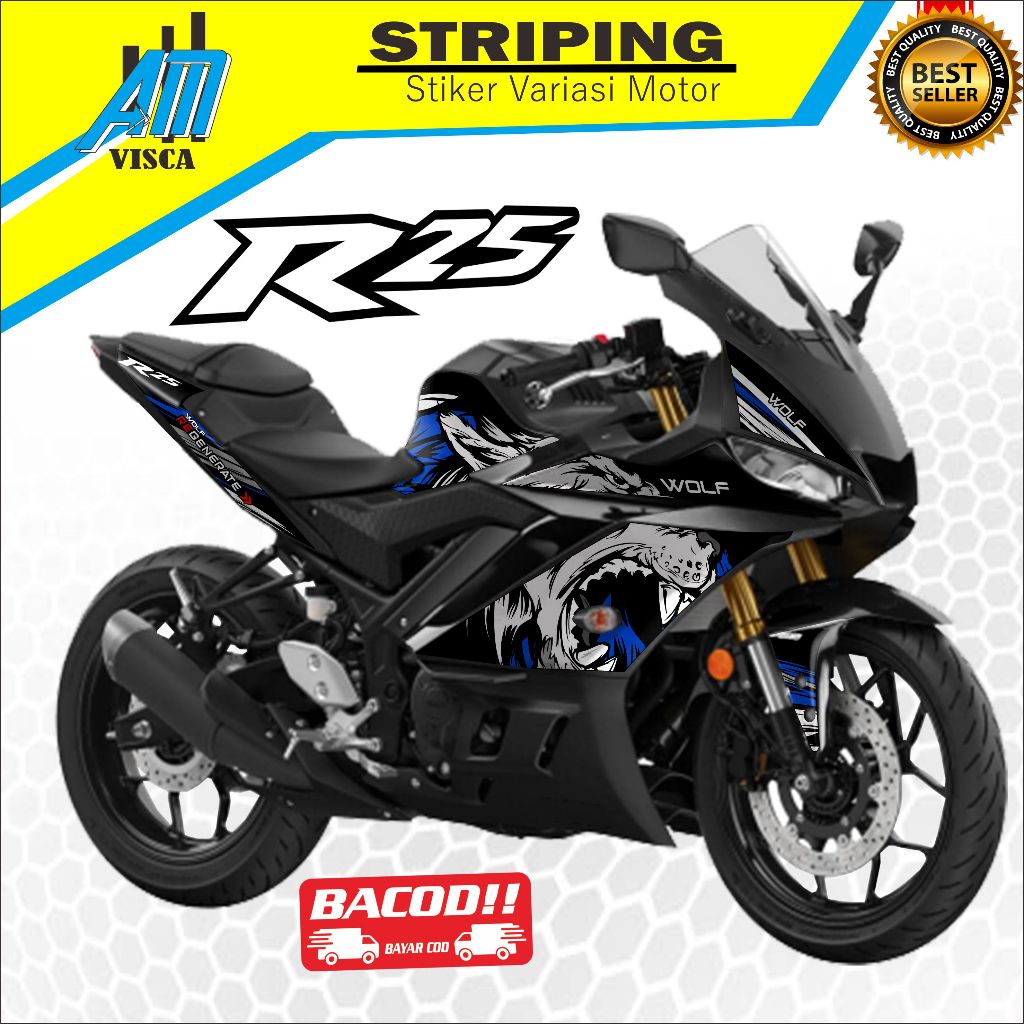 Striping R25 New Sticker Yamaha R25 New Sticker Variation of Wolf Motif ...