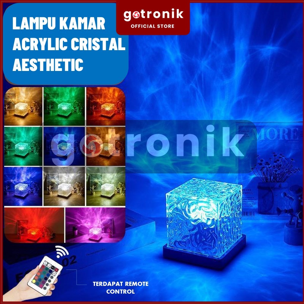 Crystal Table Room Lamp 16 Colors Aurora Acrylic Crystal RGB Touch ...