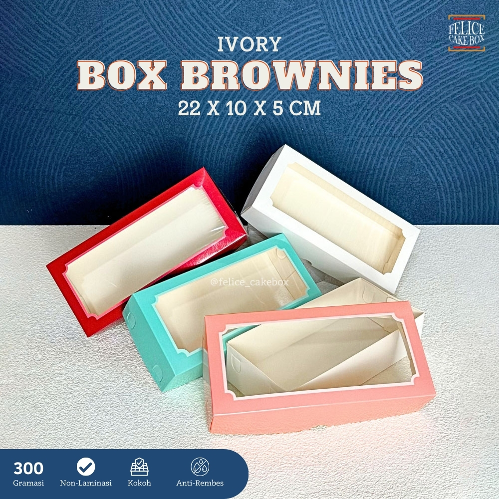 Ivory BROWNIES BOX 22X10X5 CM contains 10 pcs FREE THANK YOU CARD ...