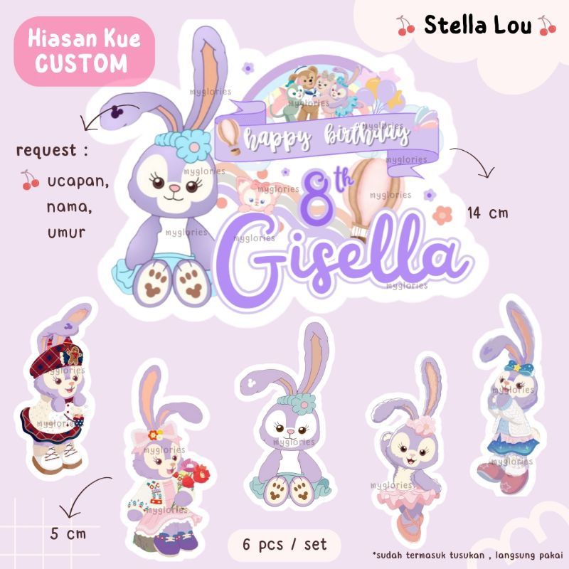 [ CUSTOM NAME AGE ] Stella Lou Cake Decoration Happy Birthday Cake ...