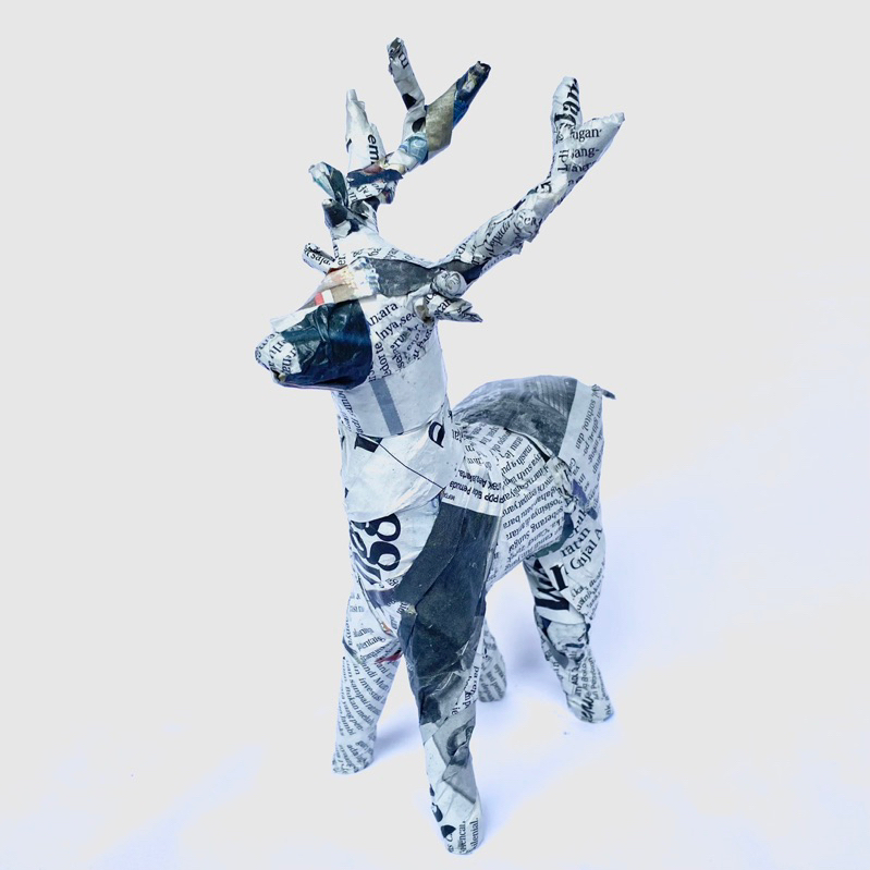 Paper Deer Statue Pulp Animal Handicraft Crafts | Shopee Malaysia