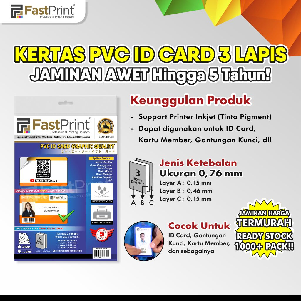 Fast Print PVC Paper Sheet ID Card A4 Size 0.76MM | Shopee Malaysia