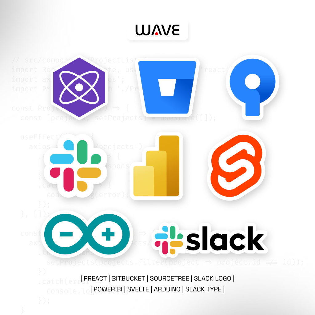 Cutting Sticker Vinyl IT Programming Waterproof - Slack / Bitbucket / Arduino / Spindle Preact ...