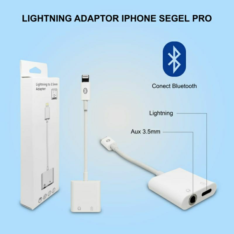 Splitter Hansfree Dual Lightning Jack 3.5mm 2in1 Adapter Converter Iph7 ...