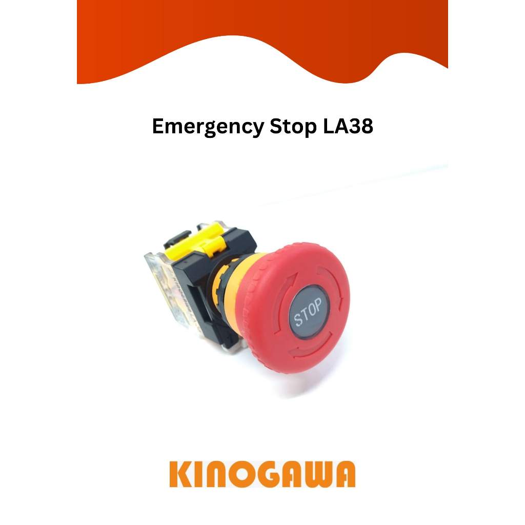 Emergency Stop 22mm LA38 - Emergency Push Lock - 1NO 1NC - KINOGAWA ...