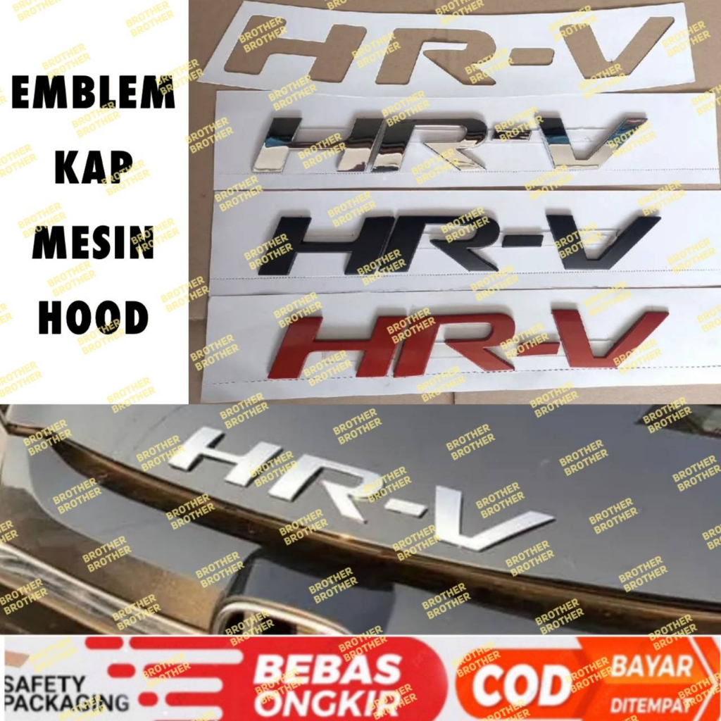HITAM MERAH MESIN Hrv HR-V Car Logo Hood Engine Hood Emblem Black ...