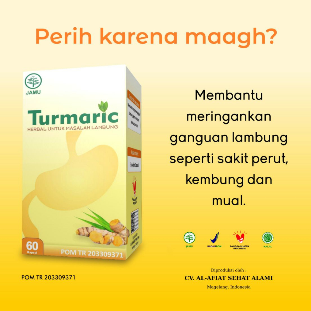 Turmaric Al Afiat Herbal ulcer gerd stomach acid | Shopee Malaysia