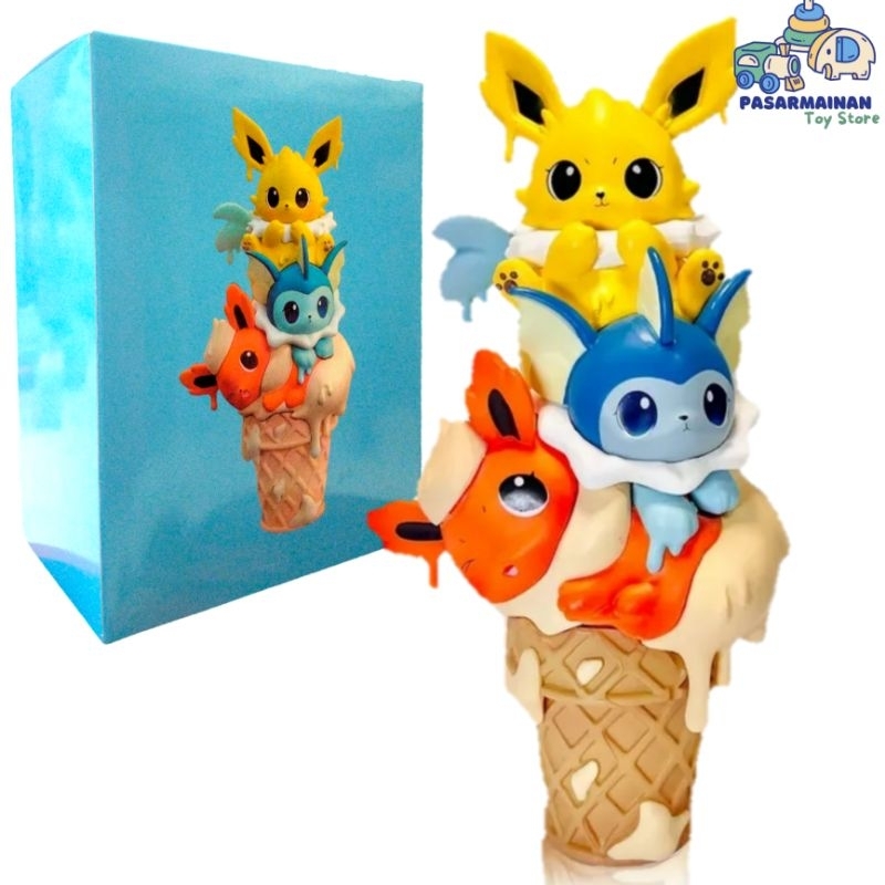 Action Figure Pokemon Deli Melted Ice Cream Pikachu Eevee Miniature ...