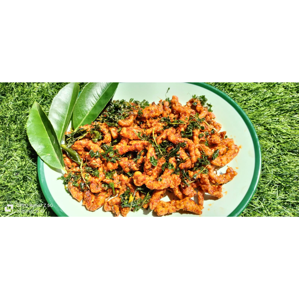 Crispy Chicken Intestine Chips Spicy Intestine Orange Leaves 100gram ...